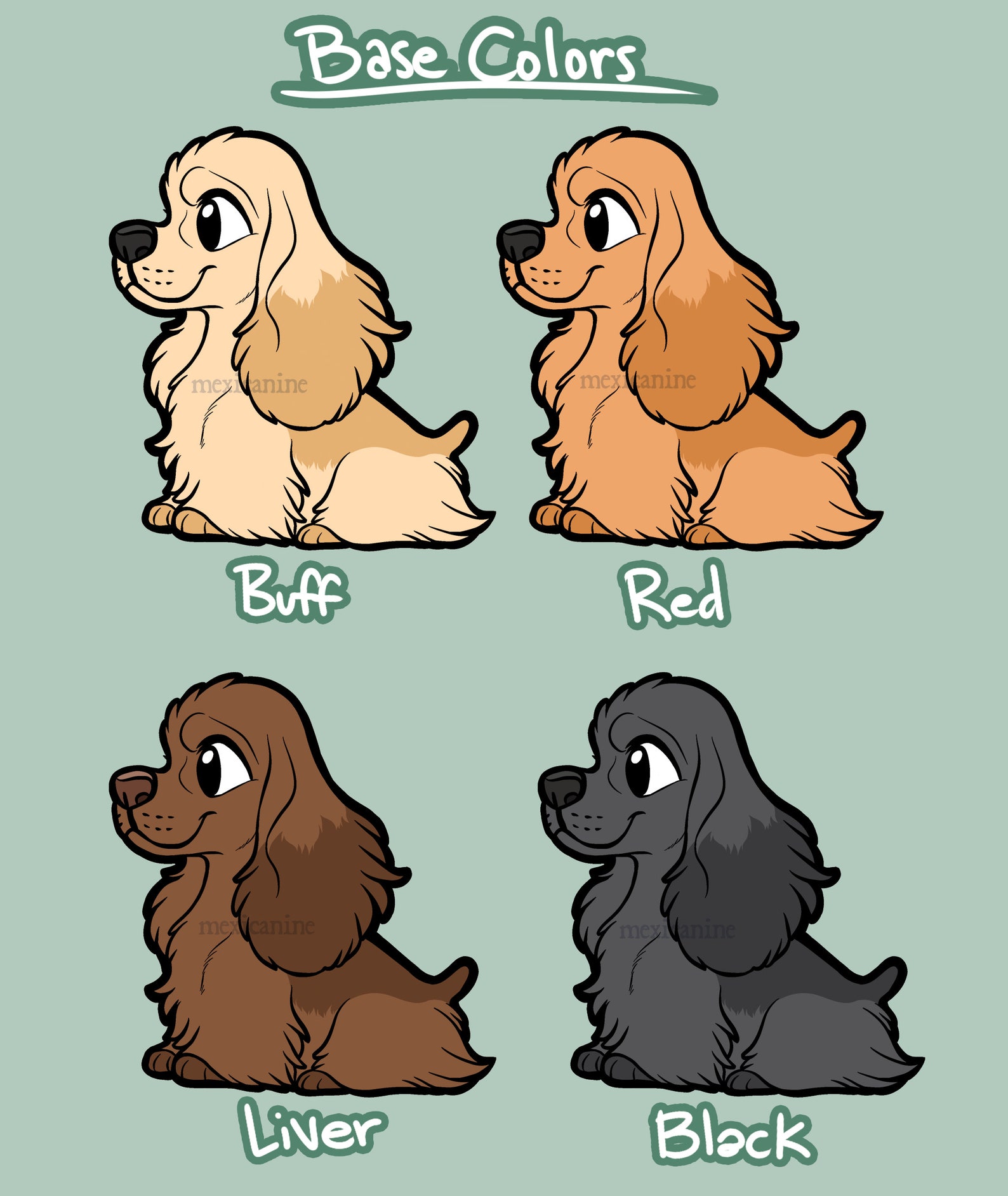 American Cocker Spaniel Sticker Chibi Puppy Dog Vinyl - Etsy