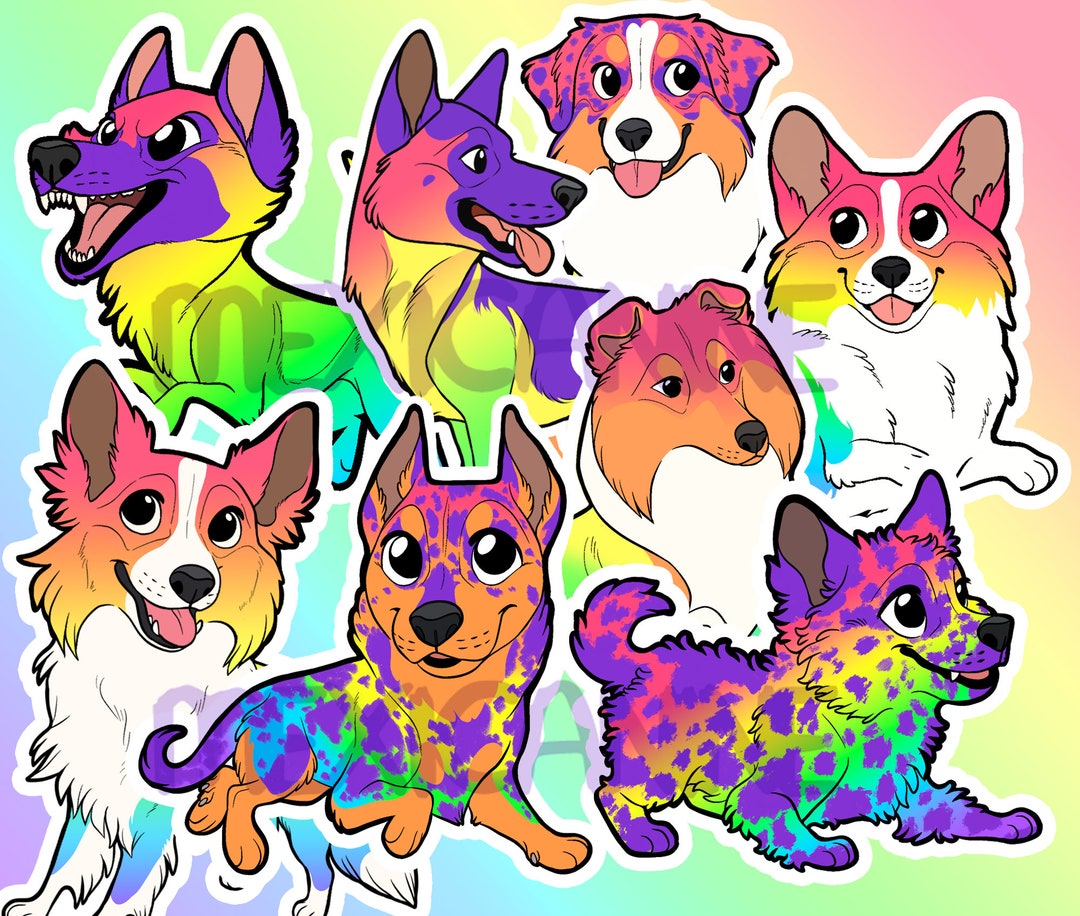 HERDING RAINBOW PRIDE | Dog Stickers - Etsy