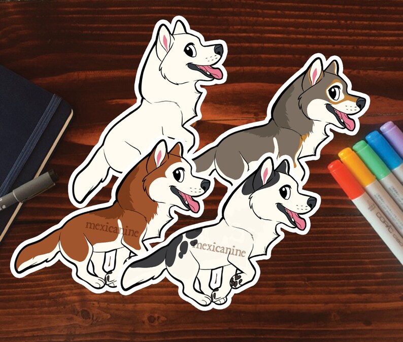 Siberian Husky Sticker Chibi Puppy Dog Vinyl Hand Drawn - Etsy