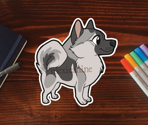 Norwegian Elkhound Sticker Chibi Puppy Dog Vinyl Hand - Etsy
