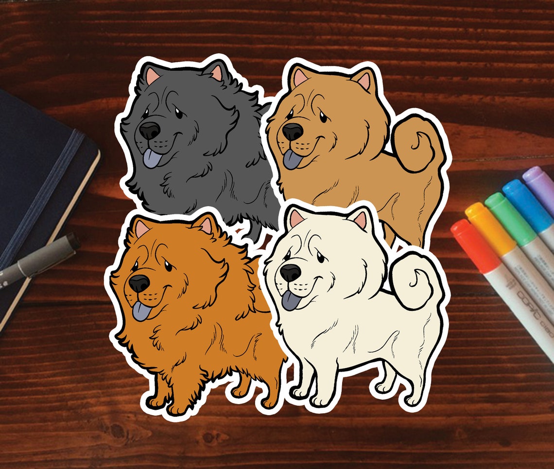 Chow Chow Sticker Chibi Puppy Dog Vinyl Hand Drawn - Etsy