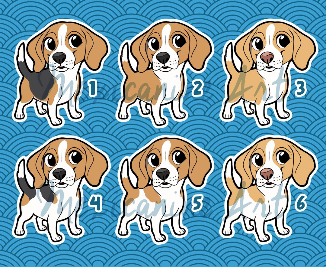 Beagle Sticker || Chibi Puppy Dog, Vinyl, Hand Drawn Illustration ...