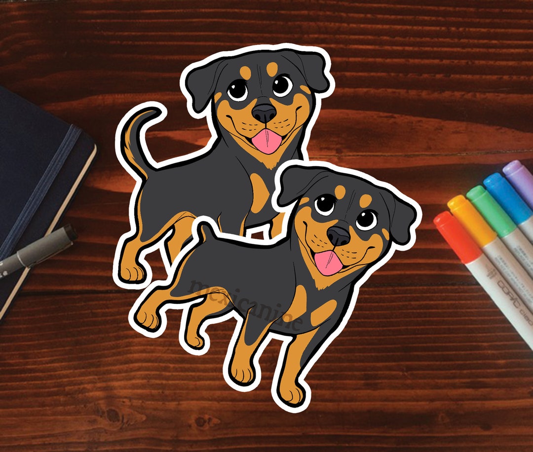 Rottweiler Sticker Chibi Puppy Dog Vinyl Hand Drawn - Etsy