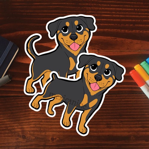 Boxer Dog Sticker Chibi Puppy Dog Vinyl Hand Drawn | Etsy