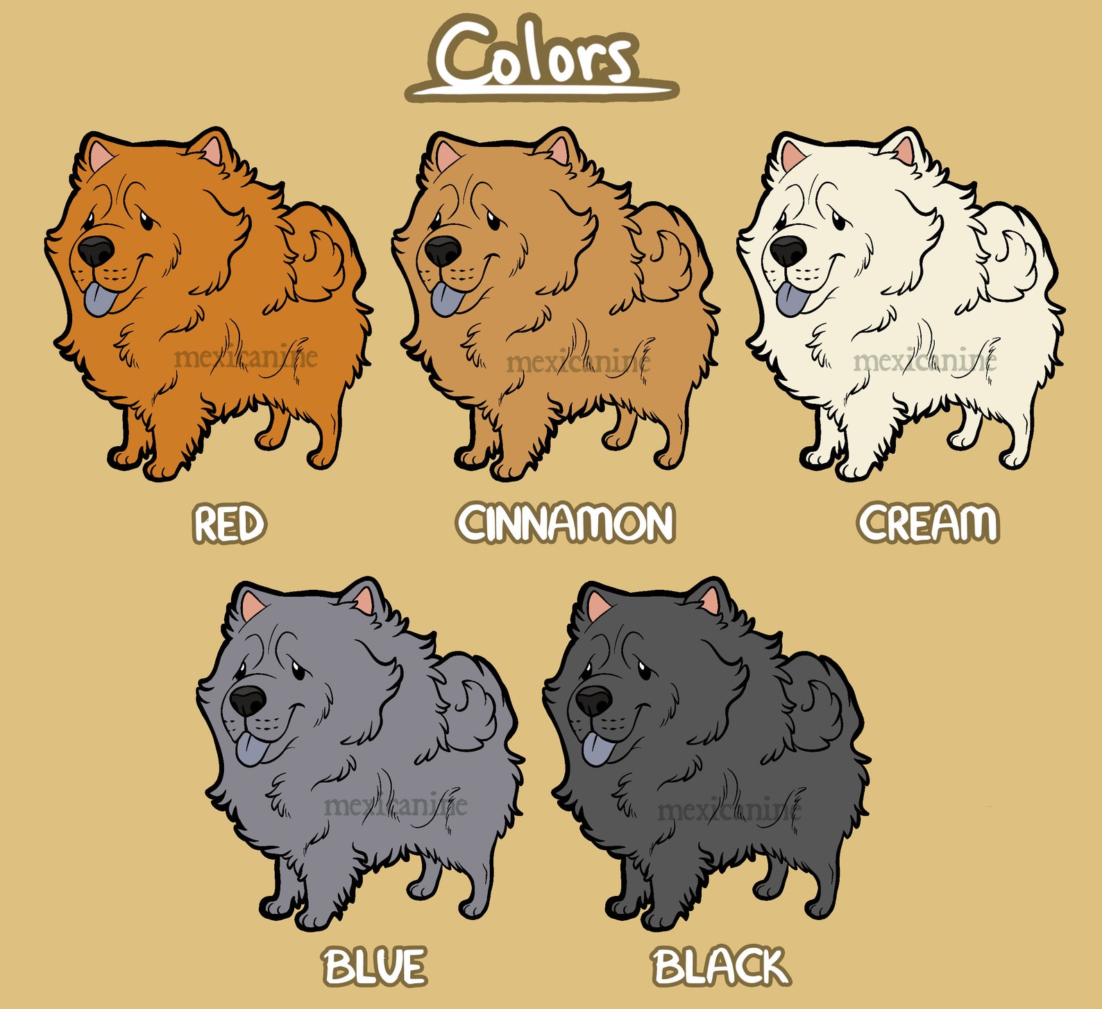 Chow Chow Sticker Chibi Puppy Dog Vinyl Hand Drawn - Etsy
