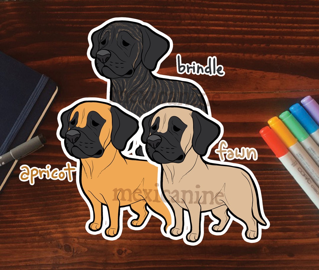 Mastiff Sticker Chibi Puppy Dog Vinyl Hand Drawn - Etsy