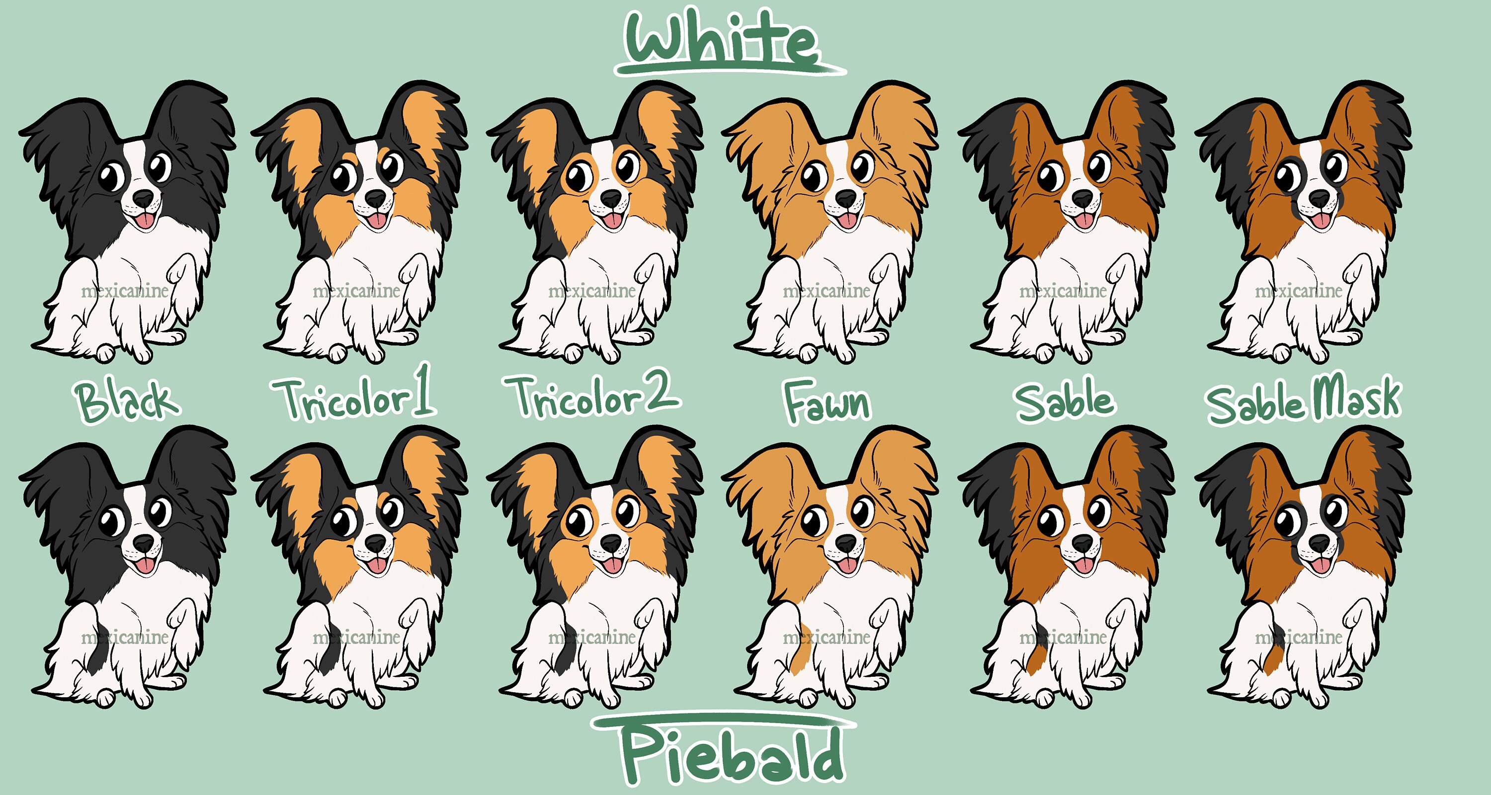 Papillon Sticker Chibi Puppy Dog Vinyl Hand Drawn - Etsy