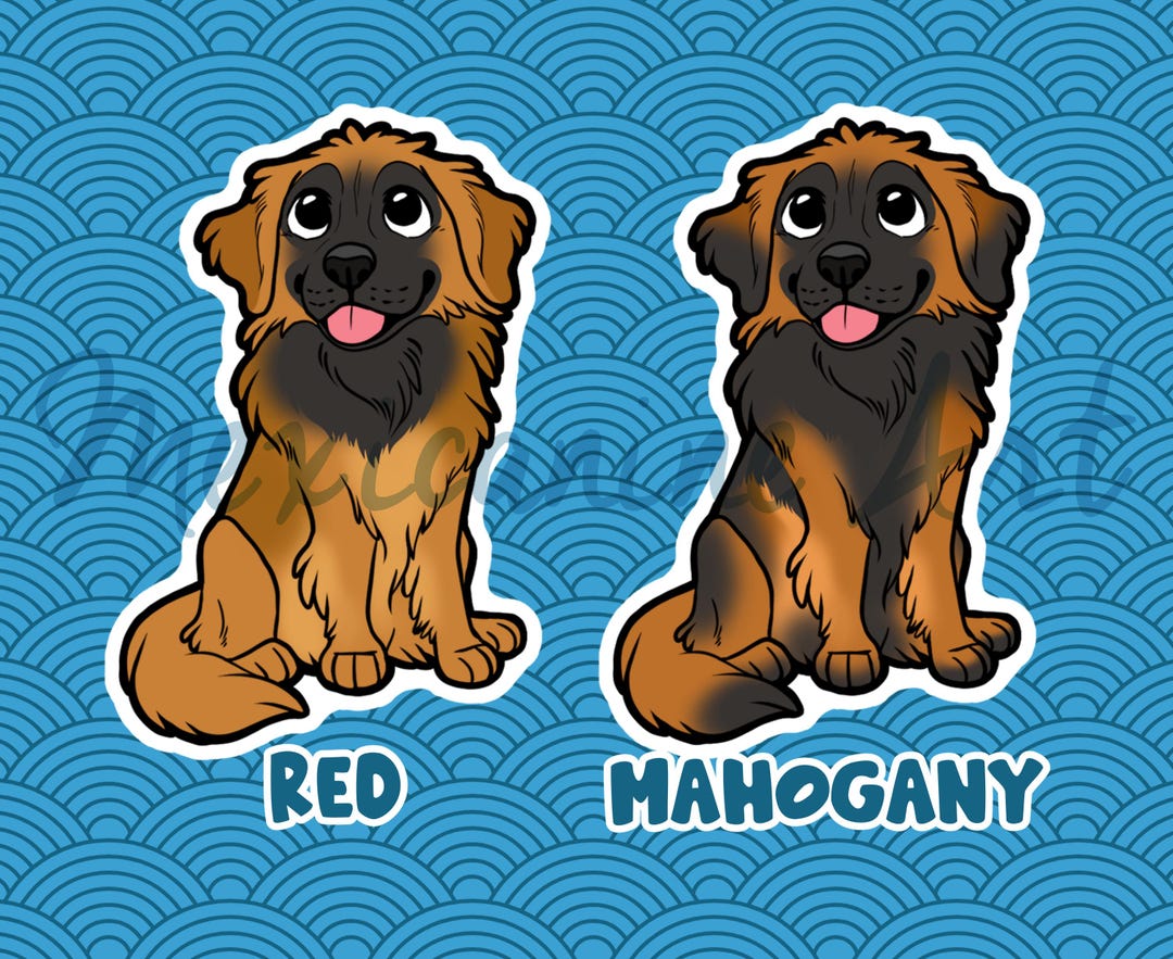 Leonberger Sticker || Chibi Puppy Dog, Vinyl, Hand Drawn Illustration ...
