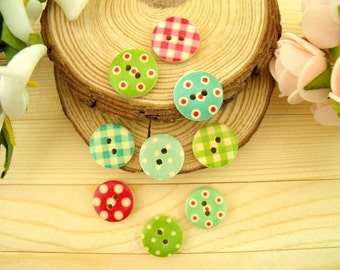 Plaid buttons | Etsy