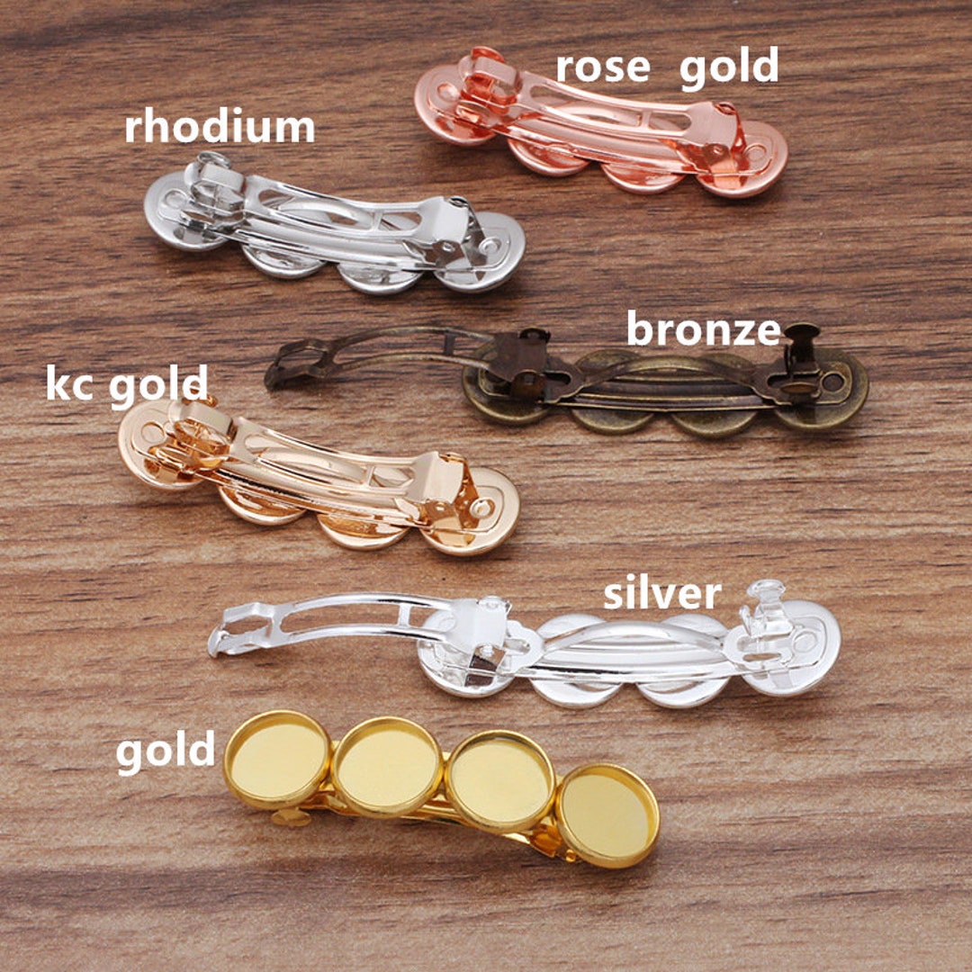 10pcs 50mmx14mm French Barrettes, Top Metal Hair Barrettes,blank ...