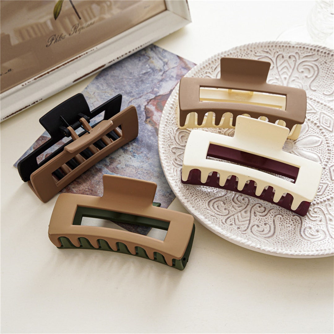 4pcs/lot Simple Matching Color Gripping Clip Hair Claws Versatile ...