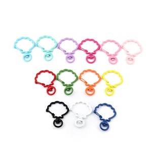 10pcs/lot Color Bear, Shell Key Ring Key Accessories Metal Key Ring ...