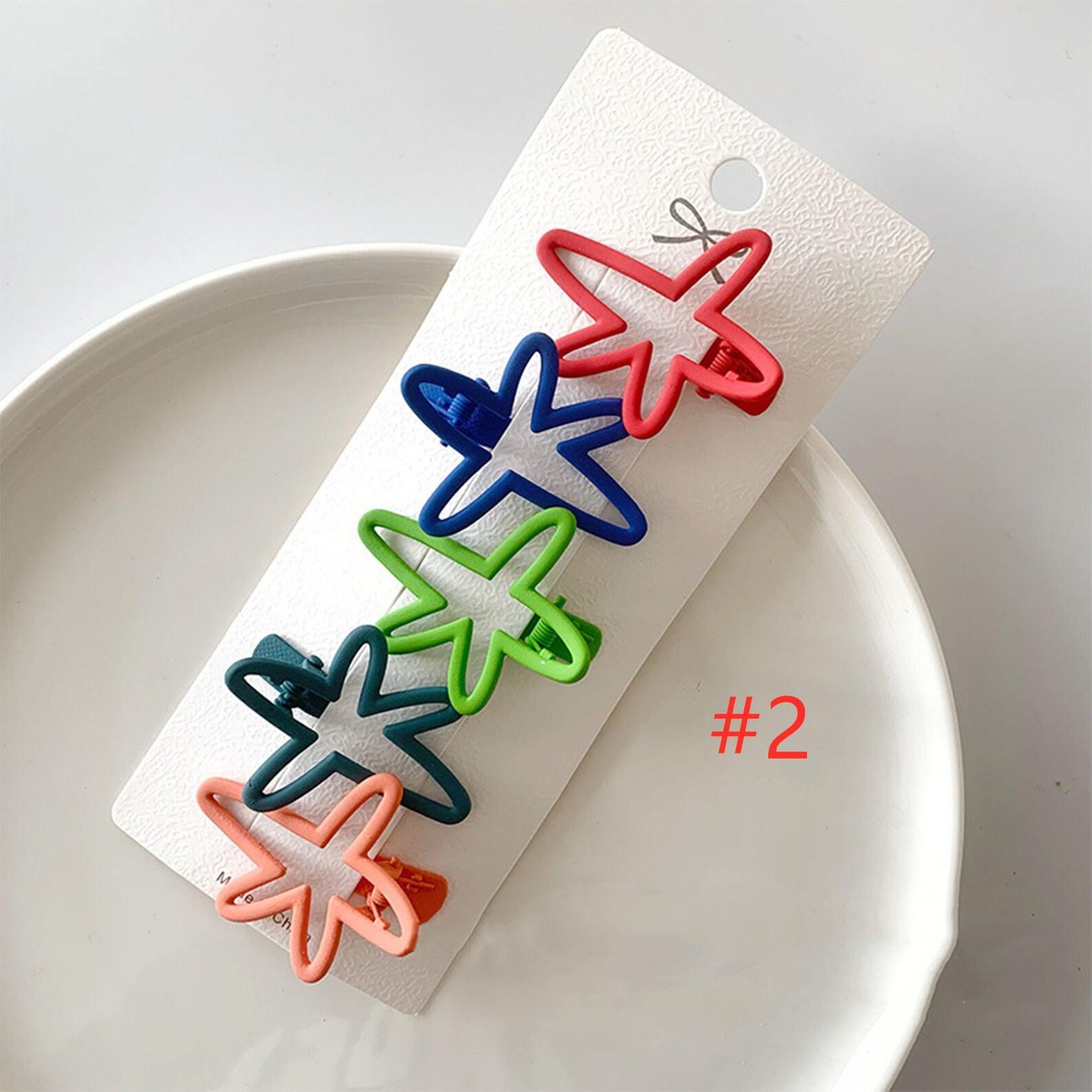 1 Sets/lot Simple Candy Color Fishbone Hairpin Female Side - Etsy