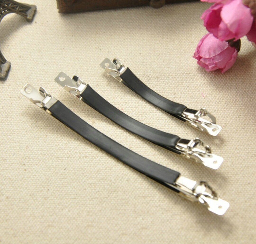 10 PCS 6-10cm Silver Metal Hair Clips With Rubber, Rubber Hair Clips ...