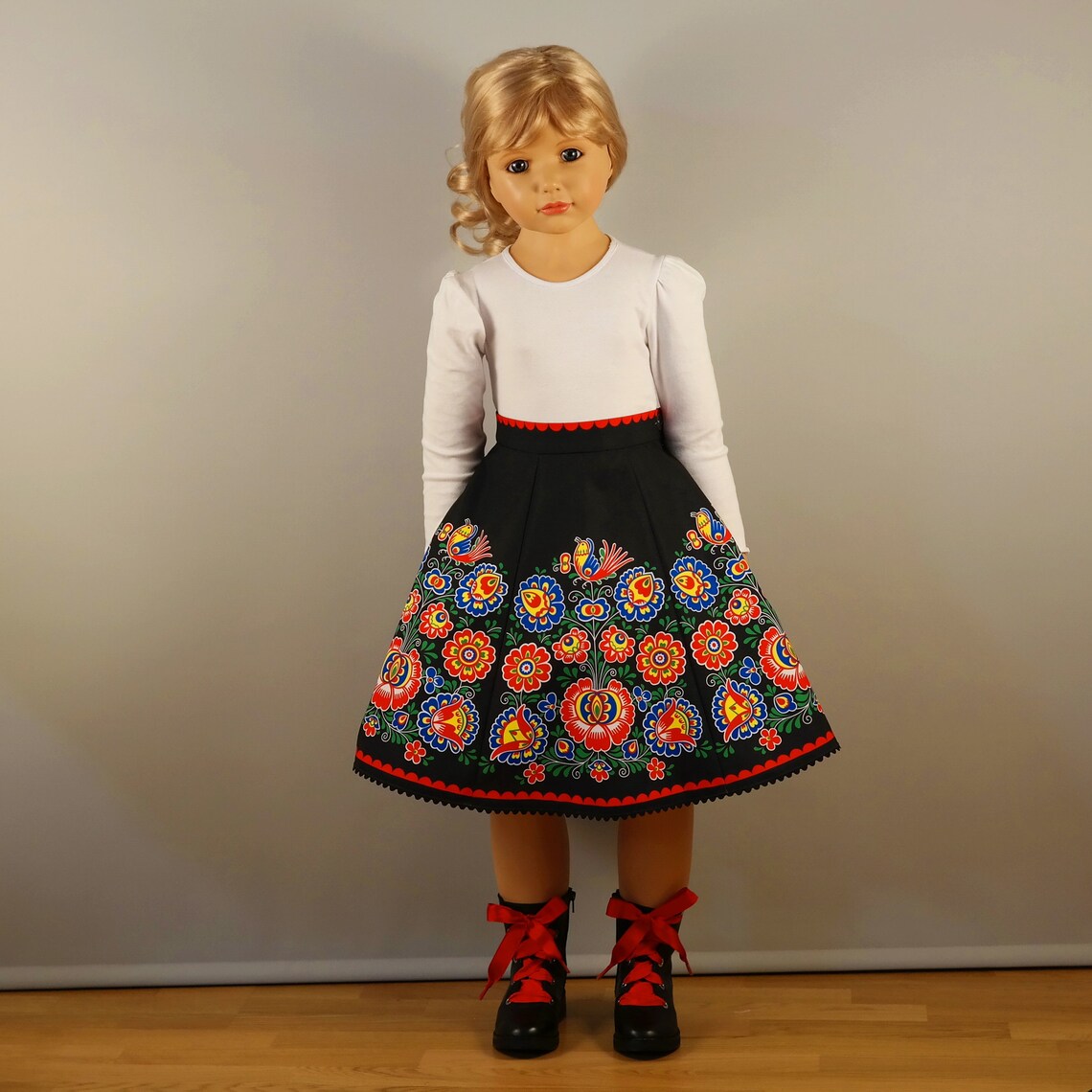 Moravian Folk Art Skirt: European Style Floral Print - Etsy