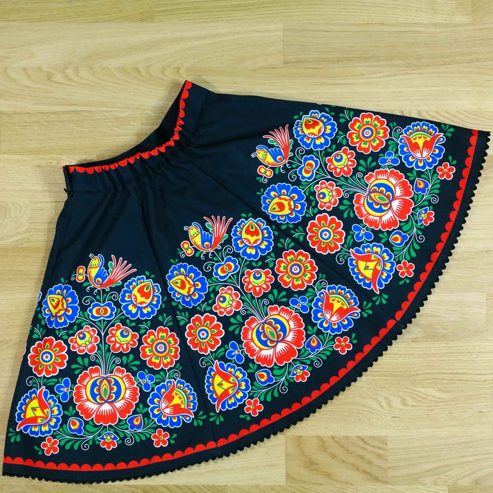 Moravian Folk Art Skirt: European Style Floral Print - Etsy