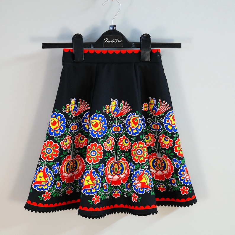 Moravian Folk Art Skirt: European Style Floral Print - Etsy