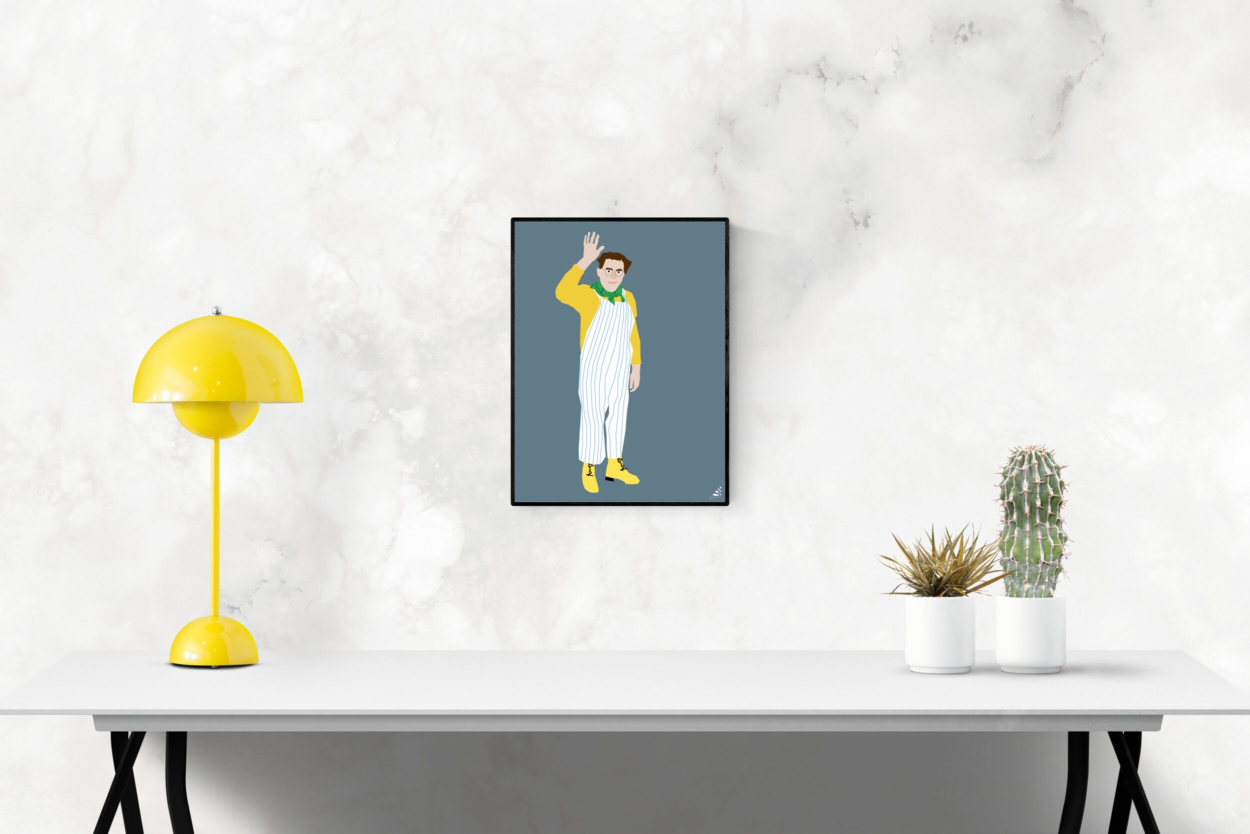 Illustration Coluche. Movie Theater. Digital Art. Poster. Blue Tones ...