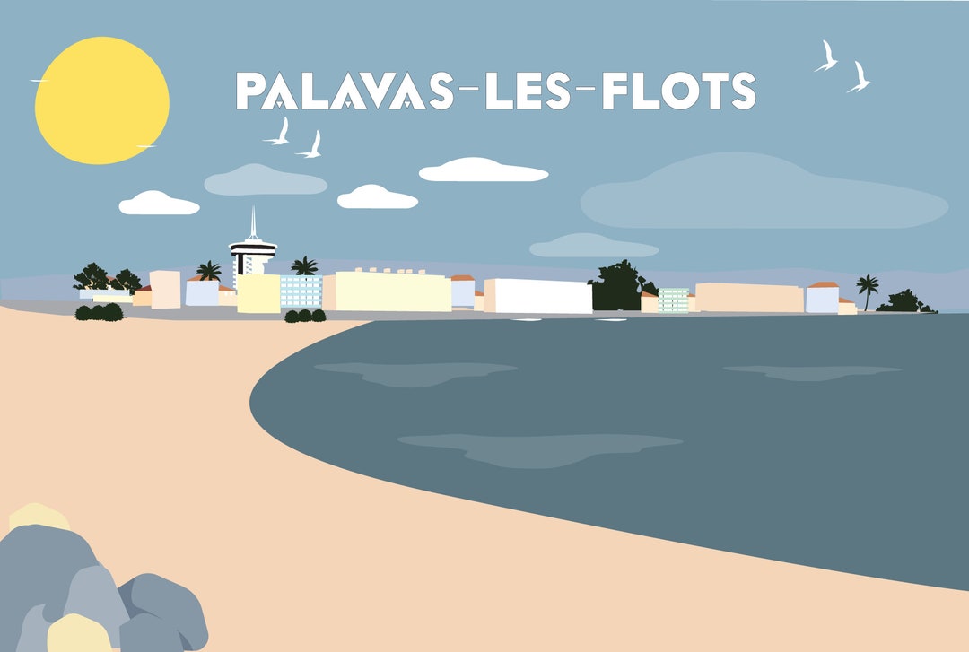 Palavas Les Flots Poster. Illustration. Sea. Gift Idea. Digital Art ...