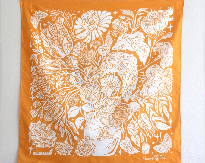 Still Life Bandana, Wildflower Cotton Bandana, Floral Scarf, Soft ...
