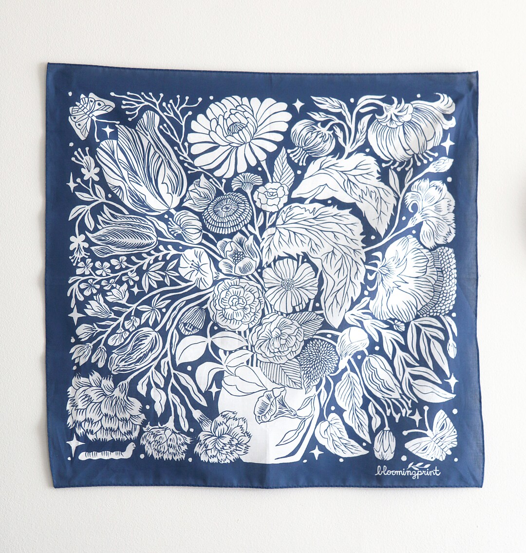 Still Life Bandana, Wildflower Cotton Bandana, Floral Scarf, Soft ...