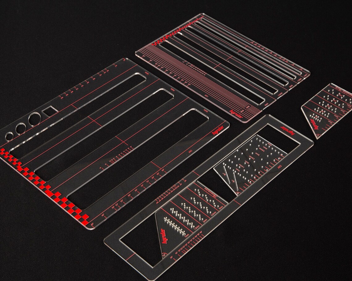 Line Ruler Set fine workmanship quality cut 6 pieces | Etsy