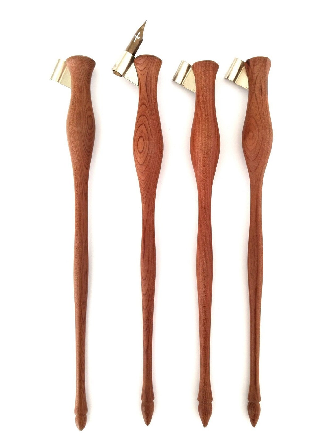 Handmade Copperplate Oblique Pencil Handle-brown Patterns-juniper Wood ...