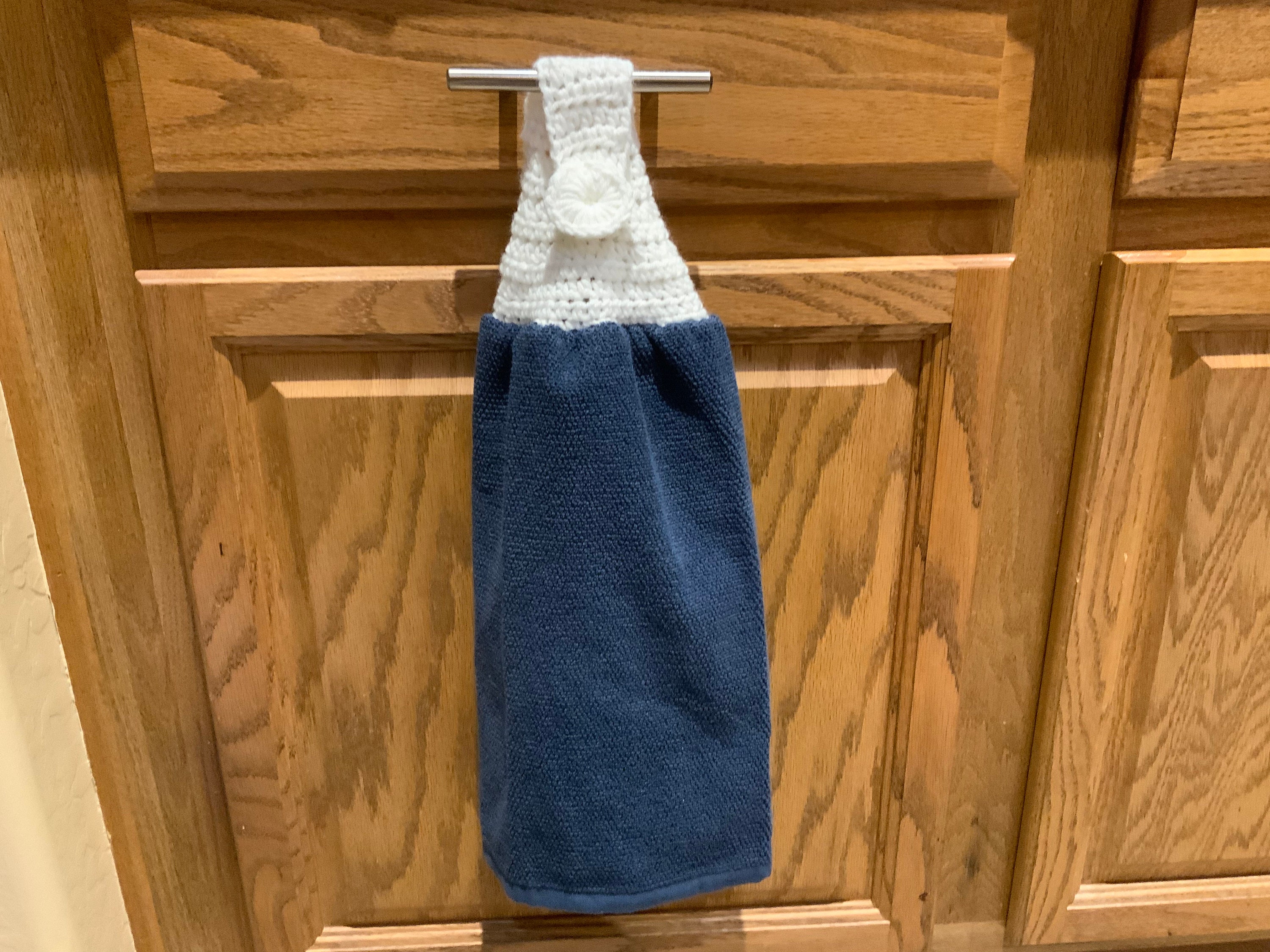 Hanging Kitchen Towels With Crochet Topper and Button - Etsy