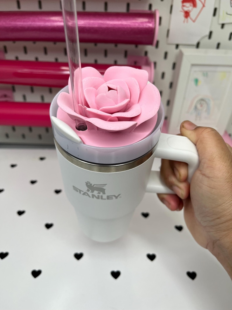 Rose Lid Topper STL and 3MF Files for 3D Print – Stanley and Libbey Cup ...