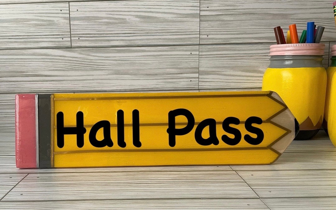 Yellow Pencil Hall Pass Personalized Teacher Gifts Teacher - Etsy
