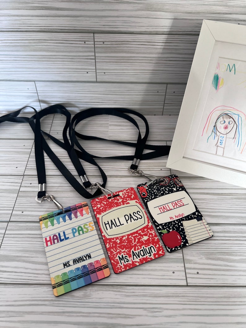 Custom Teacher Hall Pass Set: Double Sided Classroom Lanyards, 6-pack ...