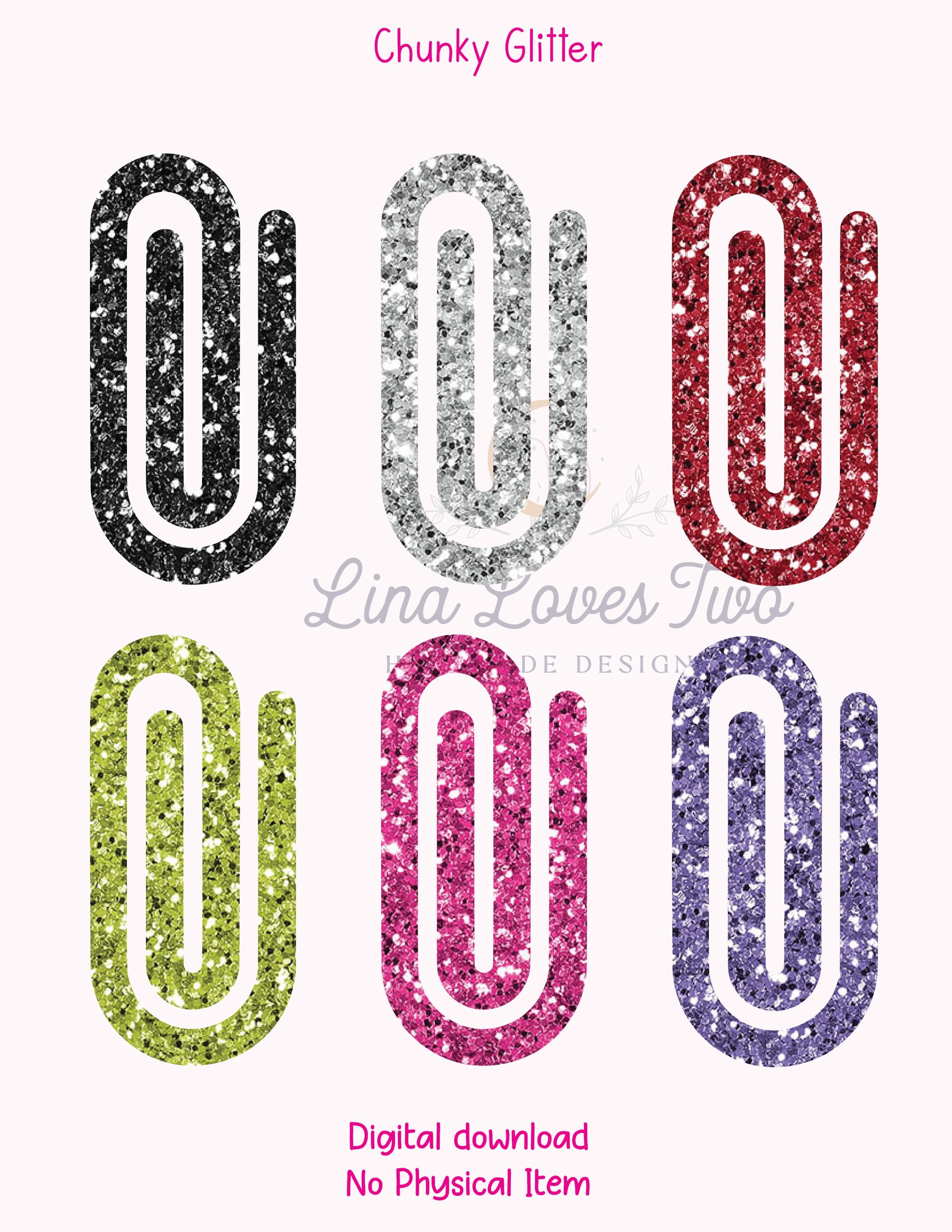 Glitter Jumbo Paperclips PNG: Sublimation File (digital Download) - Etsy