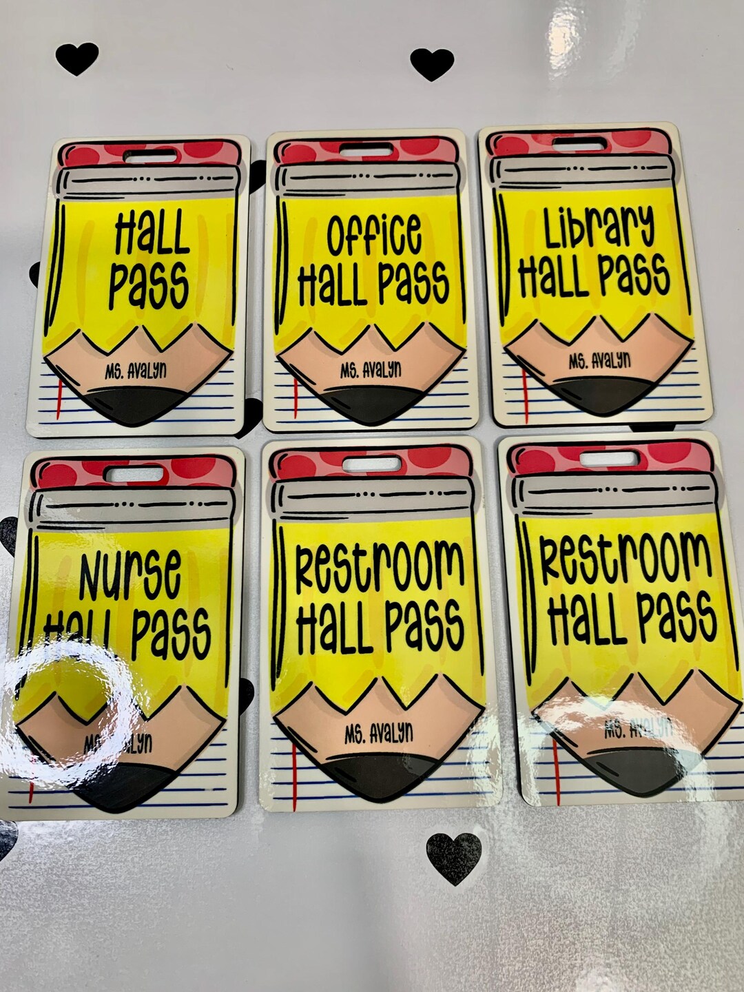 Whimsical Pencil and Paper Double Sided Hall Passes 6 Pk | Pencil Hall ...