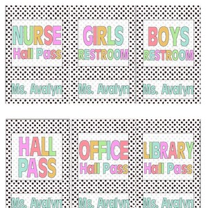 Custom Teacher Hall Pass Set: Double Sided Classroom Lanyards, 6-pack ...