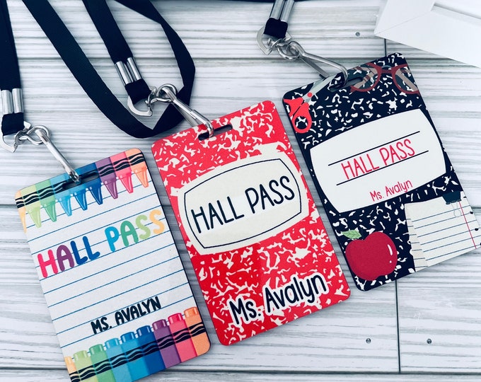 Classroom Double Sided Hall Passes 6 Pk Bundle for Teacher Classroom ...