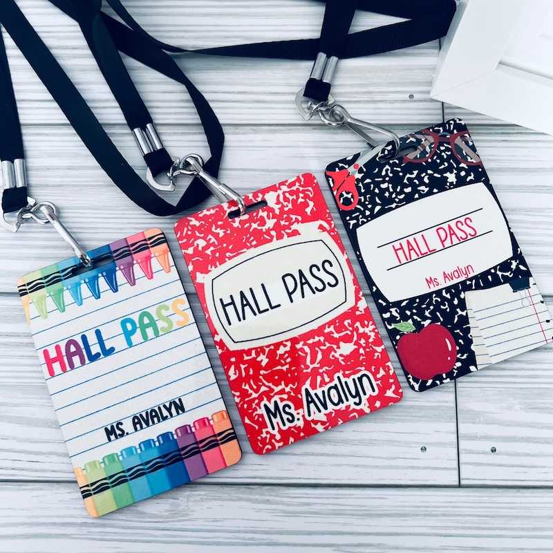 Custom Hall Pass Lanyard - Etsy