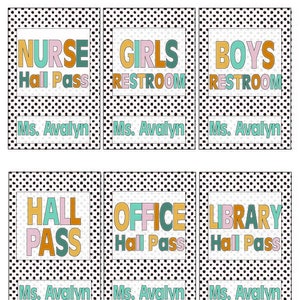 Custom Teacher Hall Pass Set: Double Sided Classroom Lanyards, 6-pack ...