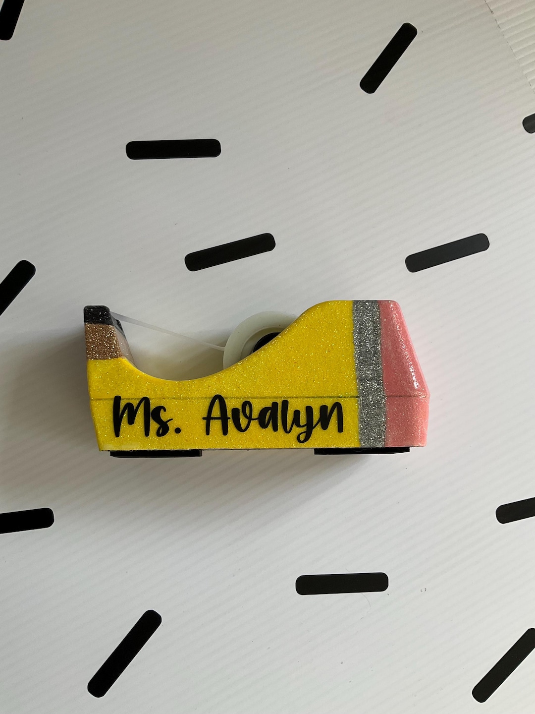 Glitter Pencil Tape Dispenser: Unique Teacher Desk Accessory - Etsy