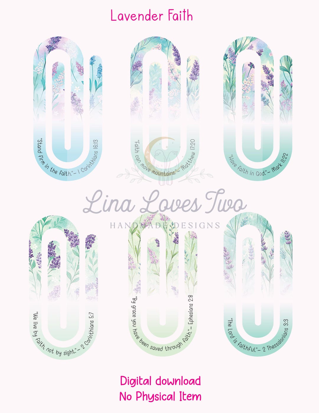 Lavender Faith Scripture Jumbo Paperclip PNG: Christian Clipart ...