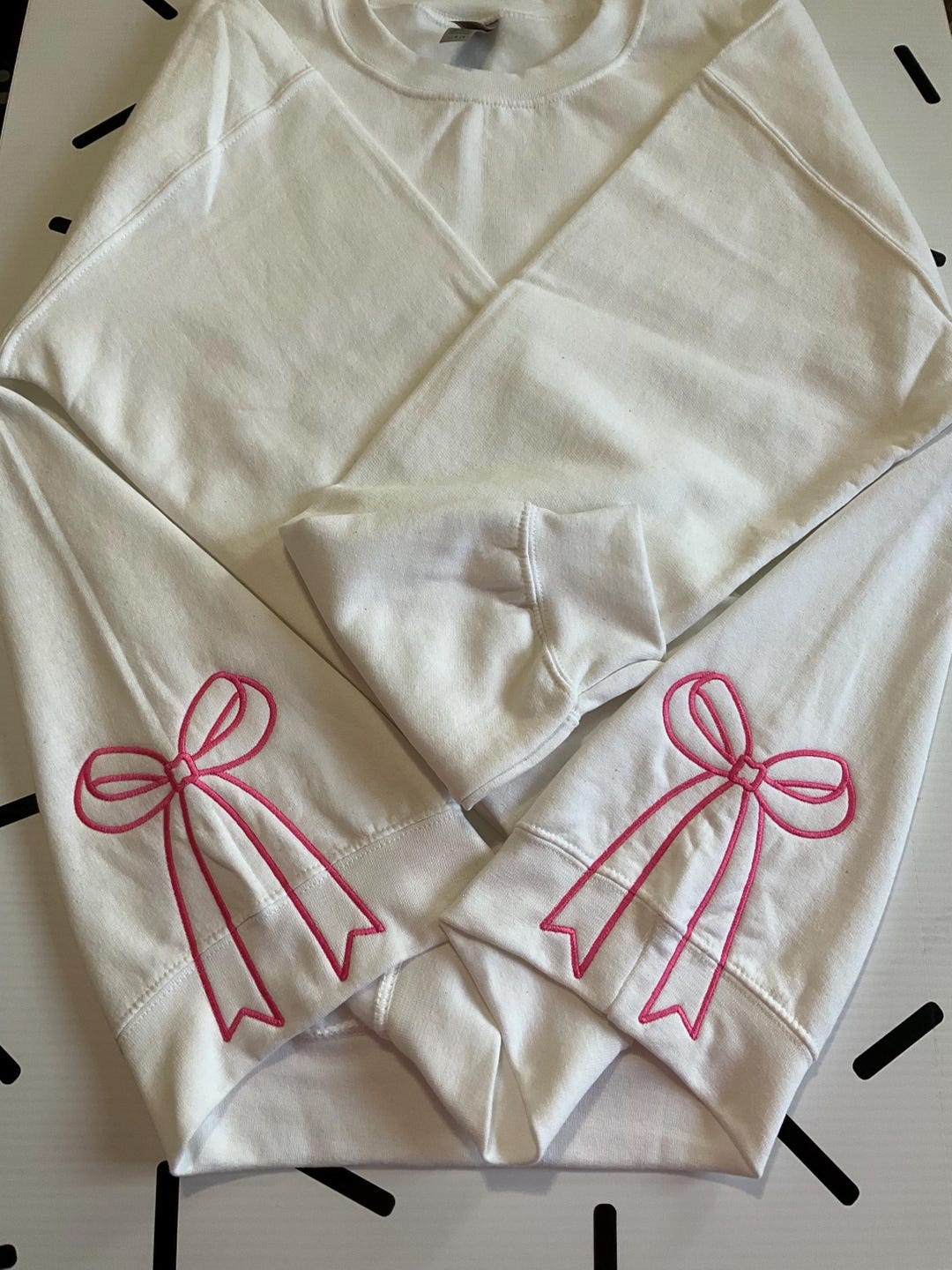 Embroidered Side Bow Sweatshirt Design | Classic Bow | Embroidered Bow ...