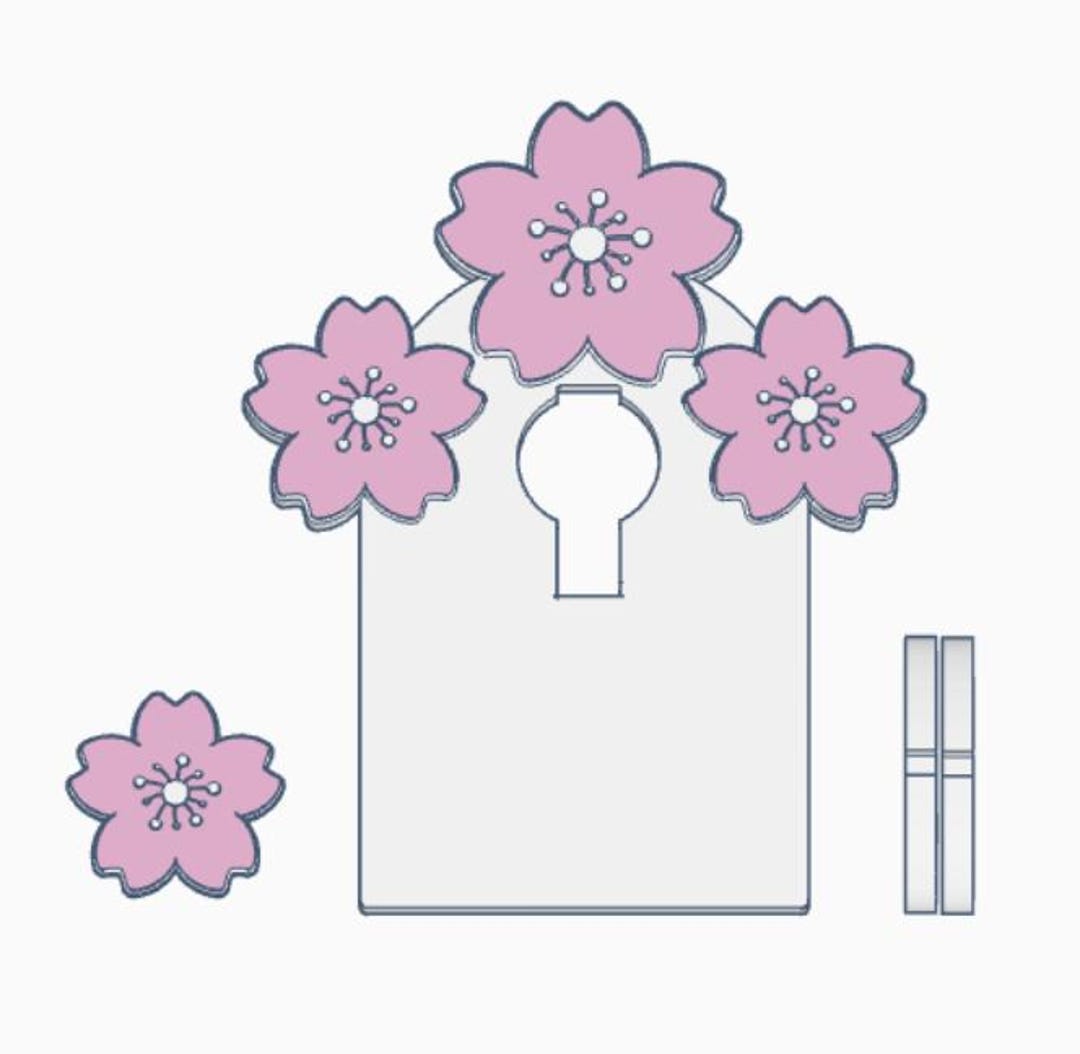 Cherry Blossom Badge Reel Display Stand & Cover (3MF Digital Download ...