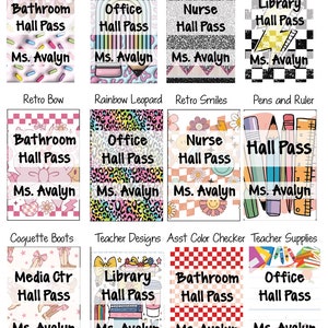 Custom Teacher Hall Pass Set: Double Sided Classroom Lanyards, 6-pack ...
