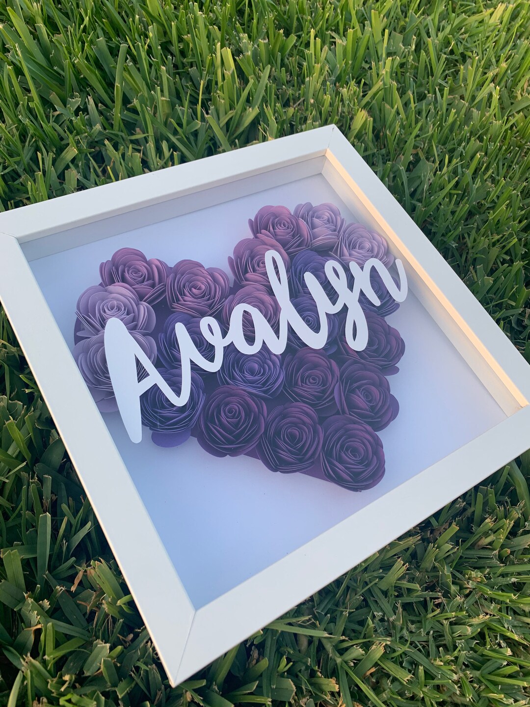 Heart-shaped Flower Box Personalized Shadow Box for All Occasions ...