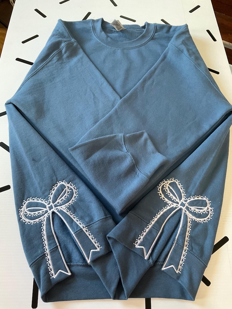 Embroidered Side Bow Sweatshirt: Classic Lace Design - Etsy
