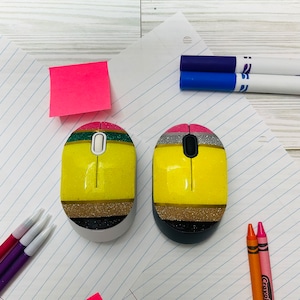 Pencil Wireless Mouse | Glitter Teacher Gift - Etsy