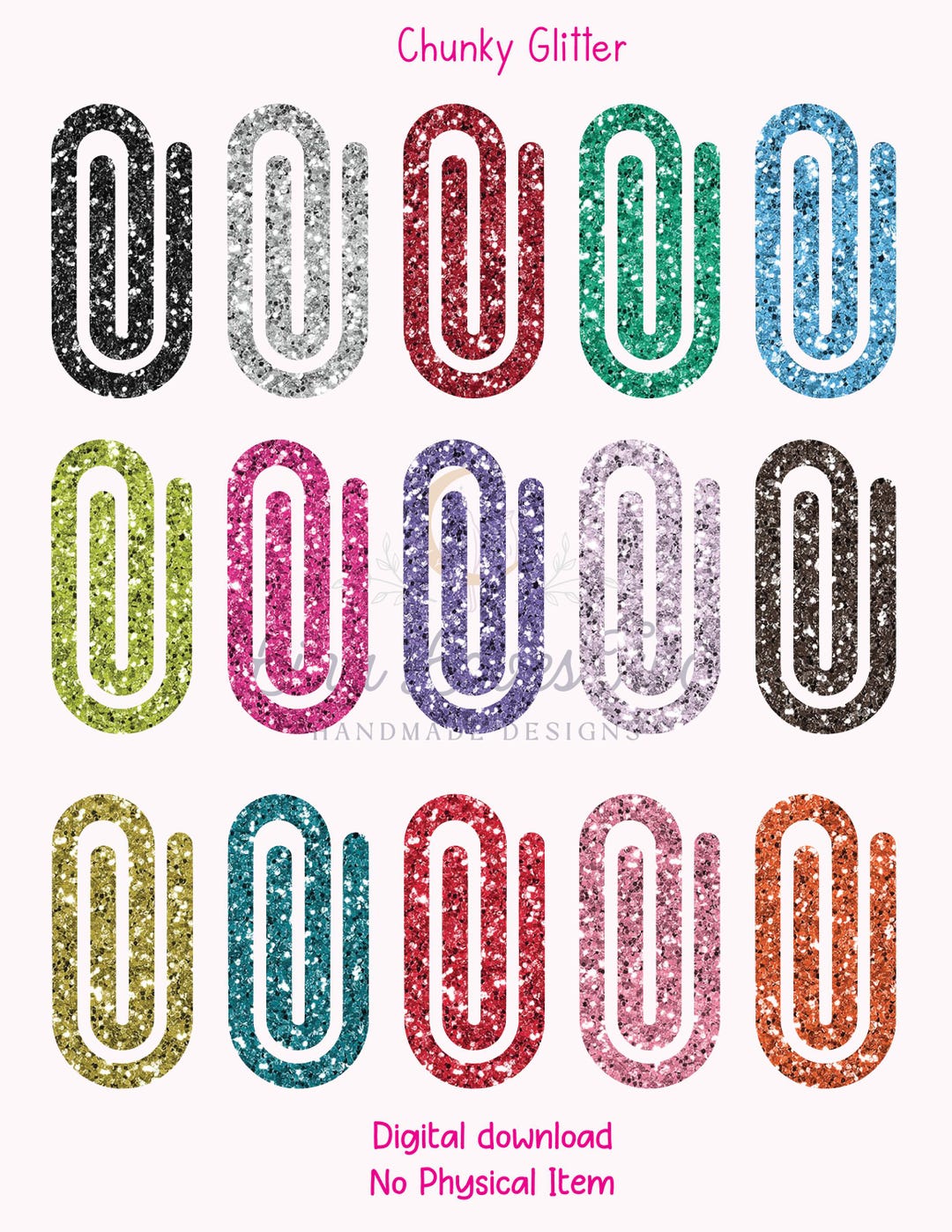 Glitter Jumbo Paperclips PNG: Sublimation File (digital Download) - Etsy