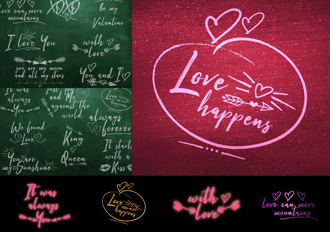 Love Happens 105 Text Overlays - Etsy
