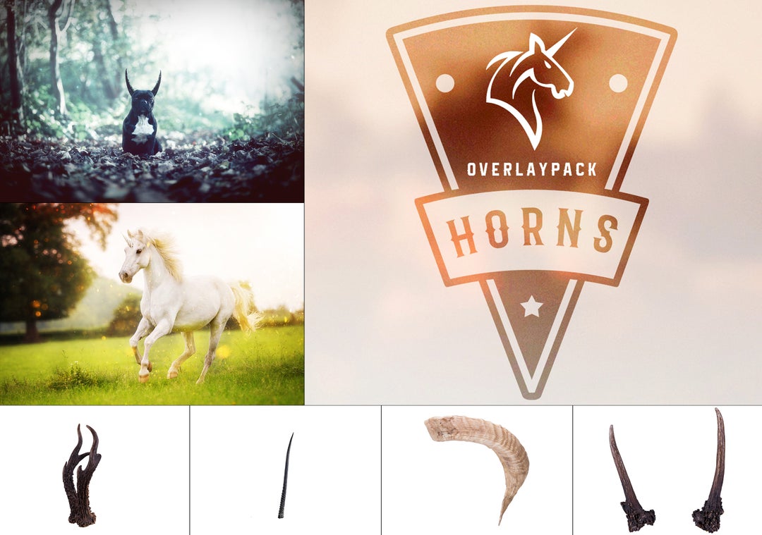 Horns & Antlers 100 Horn Und Geweih Overlays - Etsy