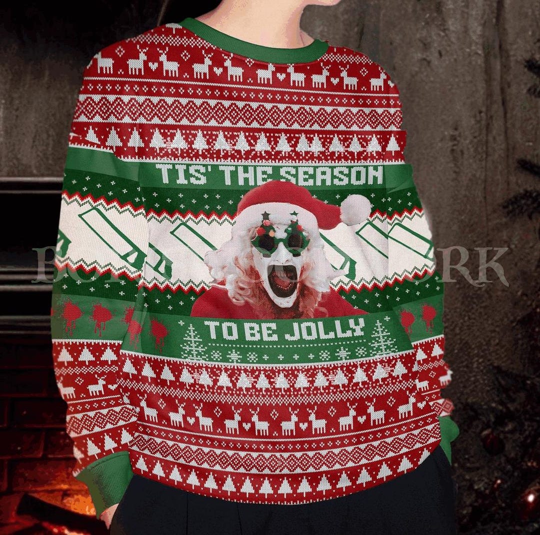 Terrifier Art Clown Horror Christmas Sweater, Scary Movie Holiday Gift ...