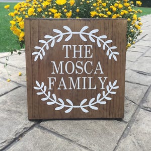Personalized Last Name Wood Square Sign Housewarming - Etsy